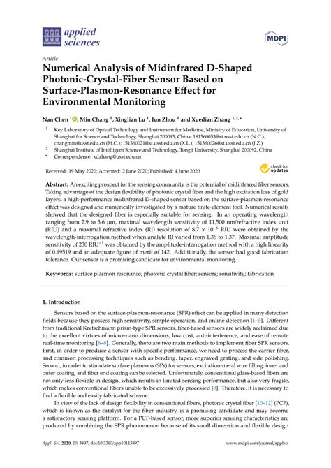 Pdf Numerical Analysis Of Midinfrared D Shaped Photonic Crystal Fiber