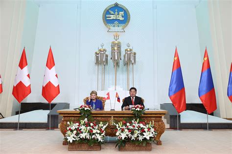 Монгол Улс Швейцарын Холбооны Улсын Ерөнхийлөгч нар мэдээлэл хийлээ