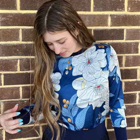 Liberty Blue Floral Top By Ivee The Mimi Boutique