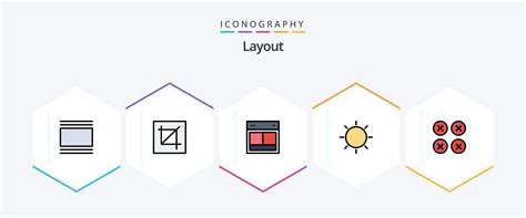 Layout 25 Filledline Icon Pack Including Layout Design Layout Website Site 19756062 Vector