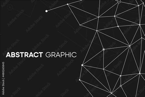 Line And Dot Connection On Black Background Plexus Pattern Illustrate Global Structure With