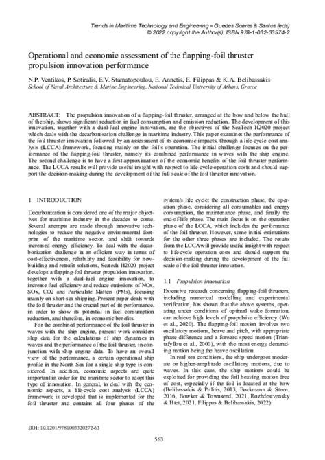 Pdf Operational And Economic Assessment Of The Flapping Foil Thruster Propulsion Innovation