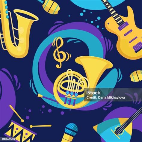 음악 축제에 대한 벡터 배너입니다 재즈 콘서트 초대장 인사말 카드 파티 레이아웃 템플릿 성능 광고 브로셔 색소폰 기타 드럼 프렌치 혼 플랫 스타일 일러스트 0명에 대한 스톡