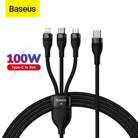 Jual Baseus 3in1 100w Kabel Data Baseus Flash Series Fast Charging