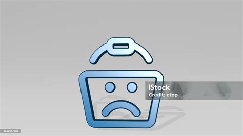 그림자가 있는 관점에서 쇼핑 바구니 슬픈 3d 렌더링의 금속 재료로 만든 두꺼운 조각 일러스트 및 배경 0명에 대한 스톡 사진 및 기타 이미지 Istock