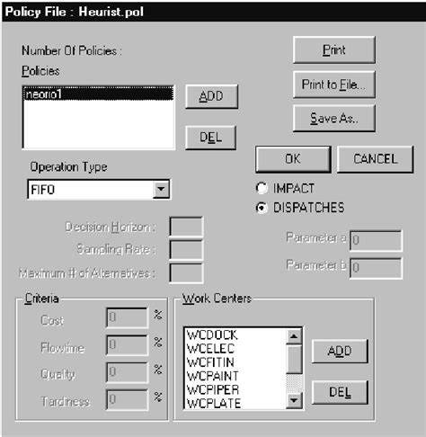 Systems User Interface Selection Of Dispatching Rule Download
