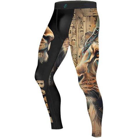 Acient Lion Mens Compression Leggings Animal Stirrup Pants