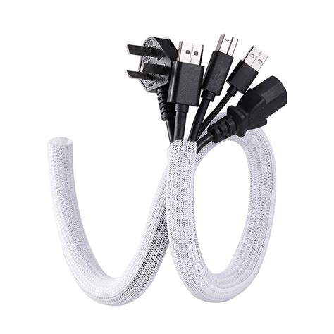 Qdjz 2m Braided Cable Sleeve Expandable Tv Computer Power Cable