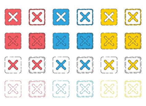 Rejected Cross Mark Icon In Flat Style Vector Collection 22309444