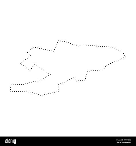 Kyrgyzstan Country Simplified Map Black Dotted Outline Contour Simple Vector Icon Stock Vector