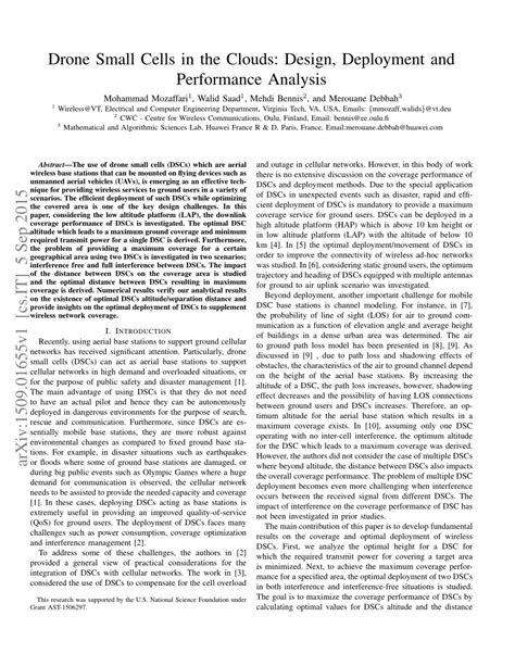 Pdf Drone Small Cells In The Clouds Design Deployment And Performance Analysis