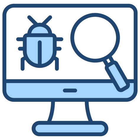 Bug Finding Generic Blue Icon