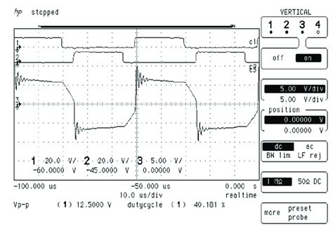 Electrical Waveforms Obtained In Push Pull Switched Mode Power Supply