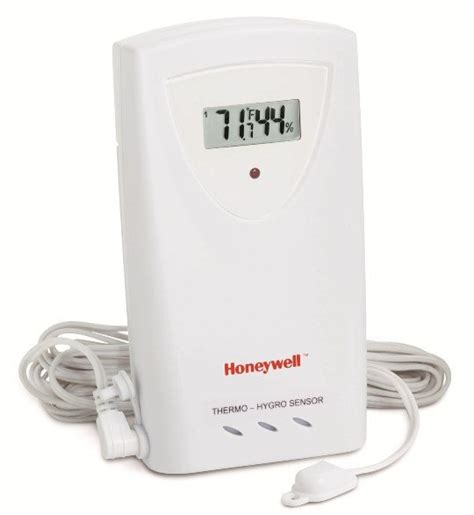 Honeywell Ts33f Temperature And Humidity Sensor With Probe White Indoor Thermometers