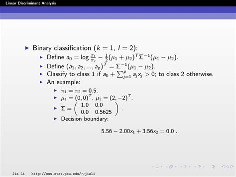 Linear Discriminant Analysis