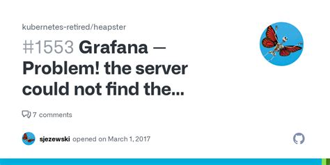 grafana problem the server could not find the requested resource