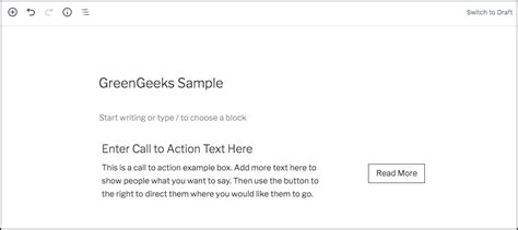 How To Add A Gutenberg Call To Action Block In Wordpress Greengeeks