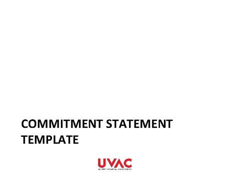 Commitment Statements And The Uvac Commitment Statement Template