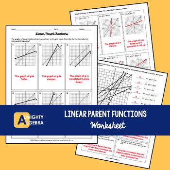 Effects On The Graph Of The Linear Parent Function Transformations Worksheet