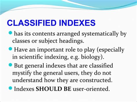 Types Of Indexes Ppt