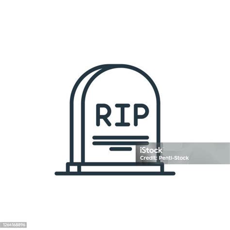 흰색 배경에 격리된 무덤 벡터 아이콘입니다 개요 웹 사이트 디자인 및 모바일 응용 프로그램 개발을위한 얇은 라인 무덤 아이콘 얇은 선 무덤 윤곽선 아이콘 벡터 그림입니다