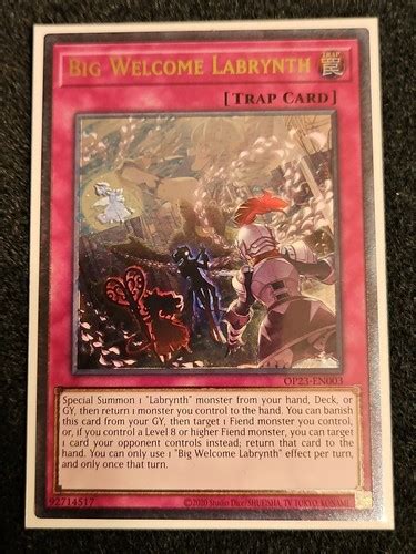 Big Welcome Labrynth Ultimate Rare Op23 En003 Yugioh Nm Ebay