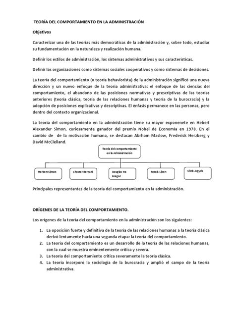 Teoría Del Comportamiento En La Administración Pdf Toma De