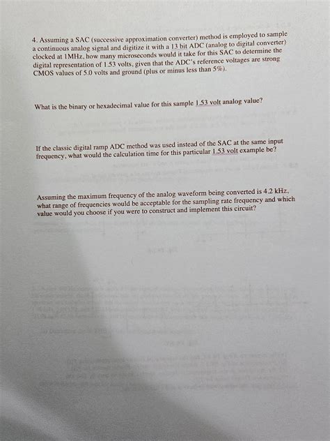 Solved 4 Assuming A Sac Successive Approximation