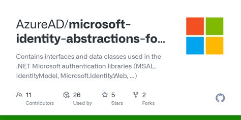 GitHub AzureAD Microsoft Identity Abstractions For Dotnet Contains Interfaces And Data