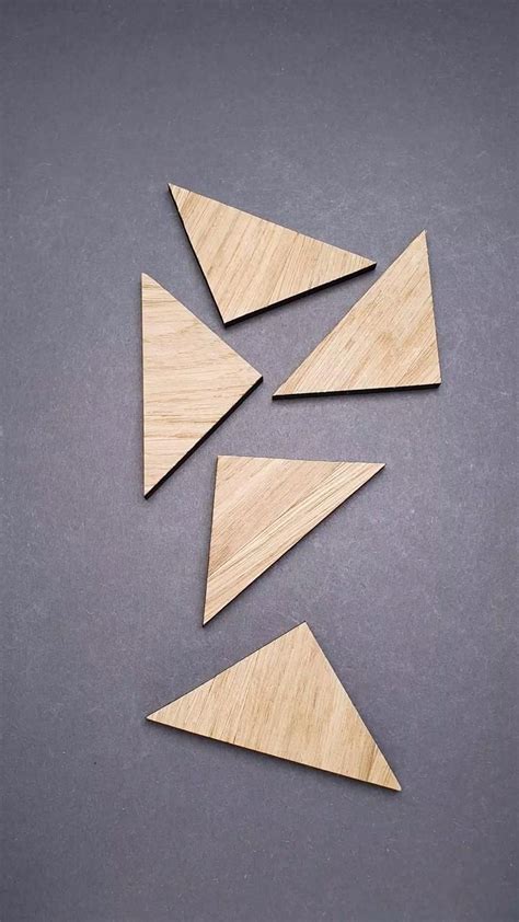 Create 2 Squares With 5 Triangles Wooden Puzzle
