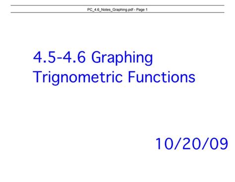 Pc 46 Notes Graphing Reciprocal Trig Ppt