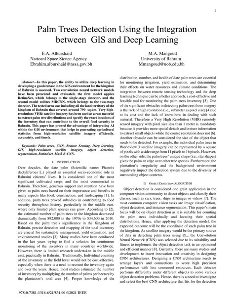 Pdf Palm Trees Detection Using The Integration Between Gis And Deep Learning