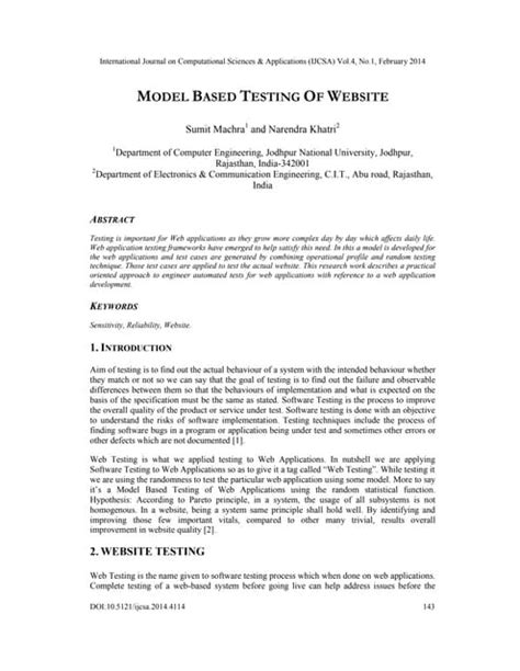 Model Based Testing Of Websit Pdf