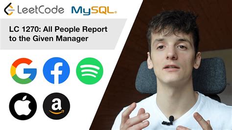 Leetcode 1270 All People Report To The Given Manager Sql Youtube