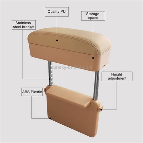 범용 자동차 무선 제나라 표준 충전기 Pu 가죽 포장 팔걸이 상자 쿠션 자동차 팔걸이 상자 매트 보관 상자 베이지
