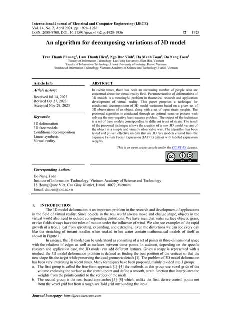 An Algorithm For Decomposing Variations Of 3d Model Pdf