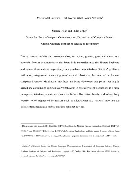PDF Multimodal Interfaces That Process What Comes Naturally