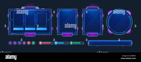 Game Frames And Buttons In Sci Fi Style Menu Game Assets And Design