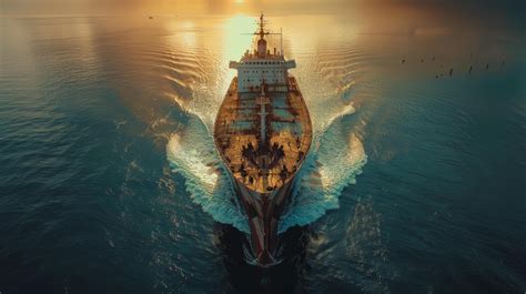 AI Generated Large Ship Sailing In Open Ocean Stock Photo At Vecteezy