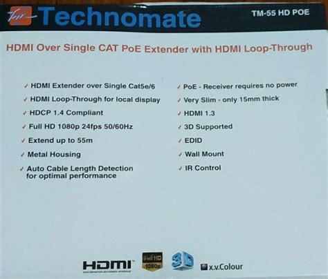 Technomate HDMI Extender Computers Tech Parts Accessories Cables Adaptors On Carousell