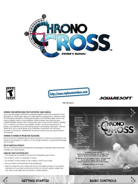 Chrono Cross Manual Psx Pdf Menu Computing Epilepsy