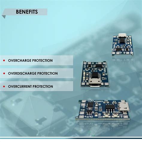 LITIUM BATTERY CHARGING MODULE 03962A 18650 MICRO USB CHARGING BOARD 5V W PROTECTION DUAL