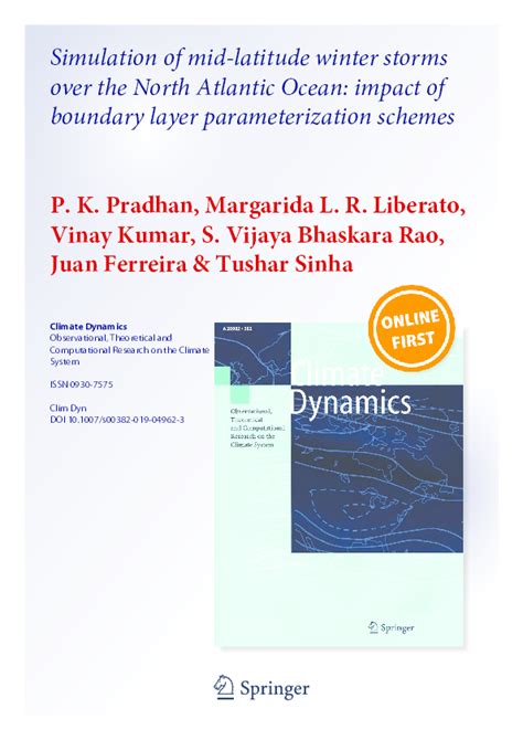 Pdf Simulation Of Mid Latitude Winter Storms Over The North Atlantic