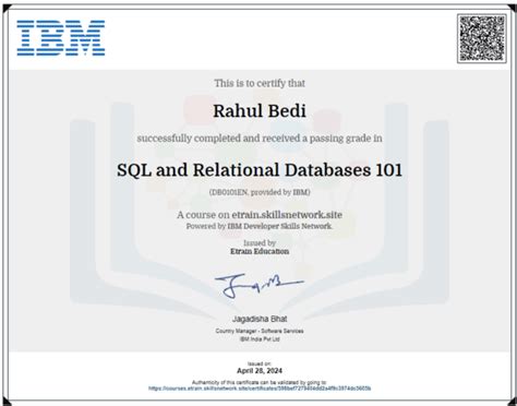 Ibm Rdbms Database Fundmentals Certification Course Etrainindia