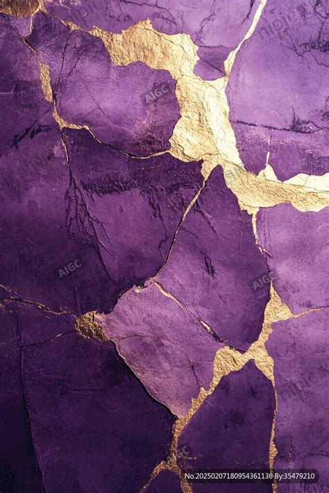 Ai创作图炫酷粗犷矿石裂痕 紫色石材纹理 黄紫色石纹瓷砖 抽象艺术裂纹装饰墙 浪漫粉紫色石英肌理 紫水晶石纹 紫黄色瓷砖肌理 紫色大理石纹
