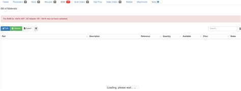 Bom Will Not Load · Issue 1190 · Inventreeinventree · Github