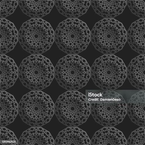 모로코 스타일의 방사형 장식이있는 완벽한 이슬람 패턴 어두운 배경의 Mettalic 패턴 추상 기하학적 장식 벡터 0명에 대한 스톡 벡터 아트 및 기타 이미지 Istock