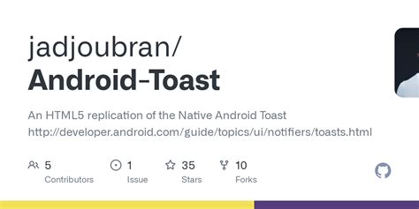 Github Jadjoubranandroid Toast An Html5 Replication Of The Native Android Toast