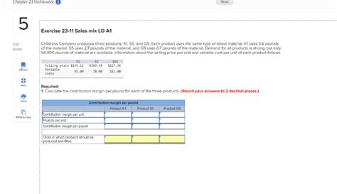 Solved Chapter 23 Homework I Seved L Exercise 23 11 Sales Chegg Com