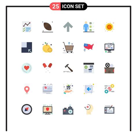 User Interface Pack Of 25 Basic Flat Colors Of Sunny Professional Arrow